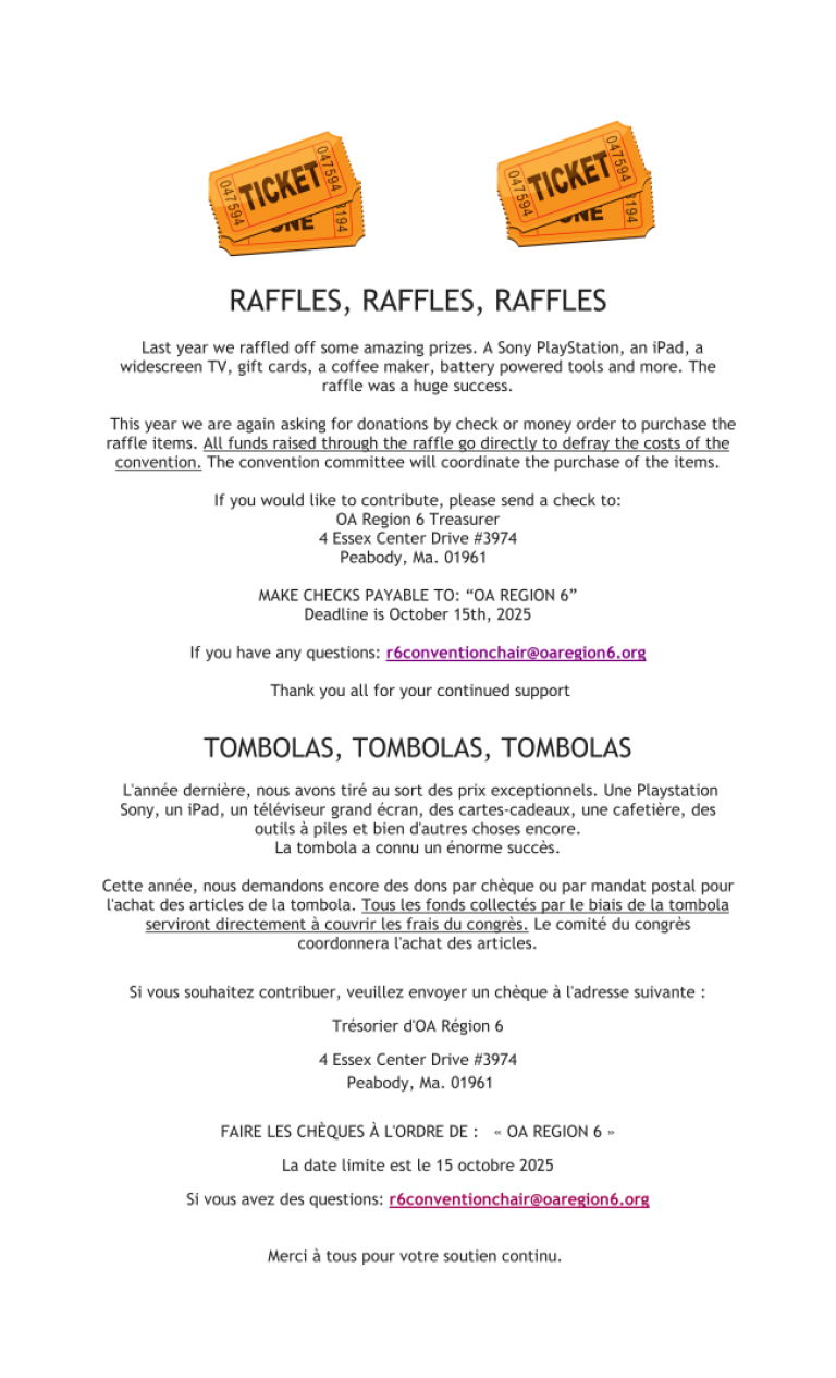 Region 6 2025 Convention Raffle Announcement – Cape Cod Intergroup ...